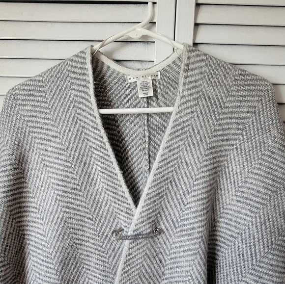 Max Studio | Jackets & Coats | Max Studio Herringbone Cape Os One Size ...